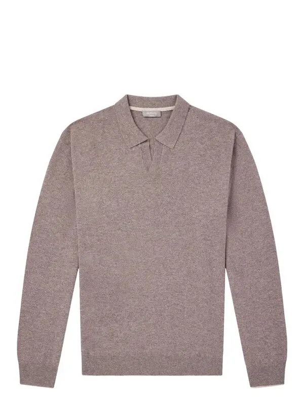 N.peal Sloane Organic Cashmere Polo Shirt - Brown