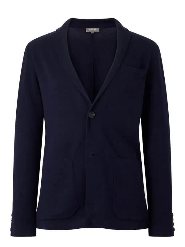 N.peal Cashmere And Silk-blend Shawl Collar Cardigan - Blue