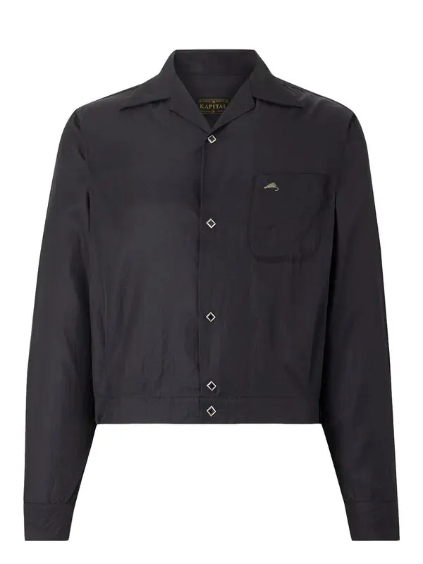 Kapital Drizzler Camp-collar Embroidered Satin Jacket - Black