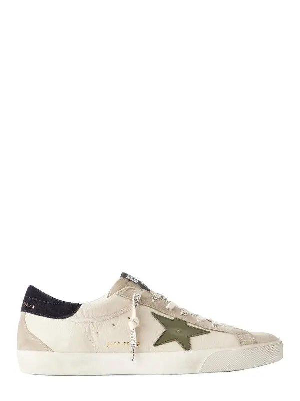 GOLDEN GOOSE Super-star Distressed Leather Sneakers - Neutrals