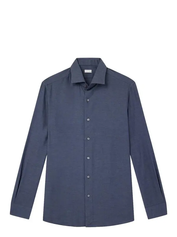 Caruso Cotton And Cashmere-blend Shirt - Blue