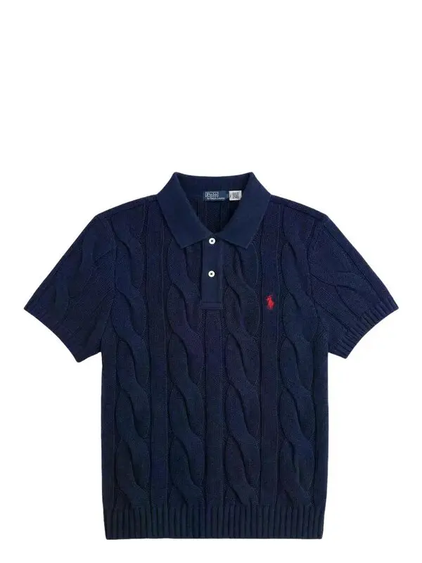 Polo Ralph Lauren Cable Knit Polo Shirt - Blue