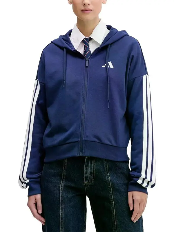 Adidas 3-stripes Zip-up Hoodie - Blue