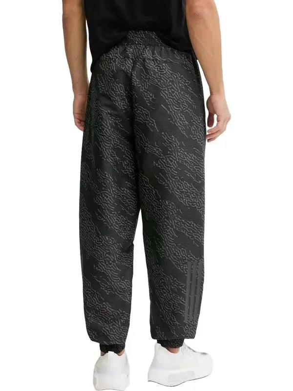 Adidas Aop Power Workout Three Stripes Print Trousers - Black