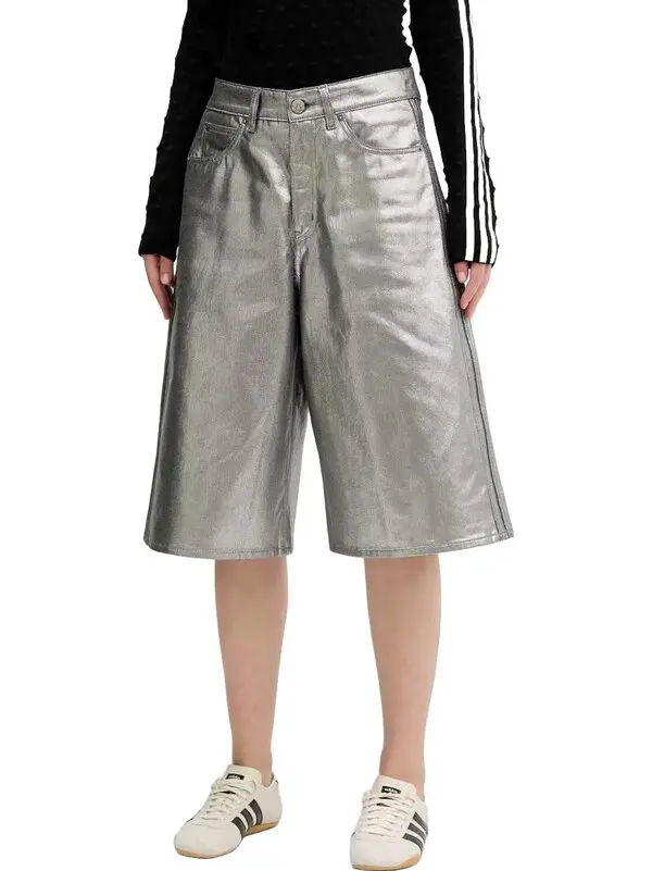 Adidas Firebird Metallic Shorts - Silver