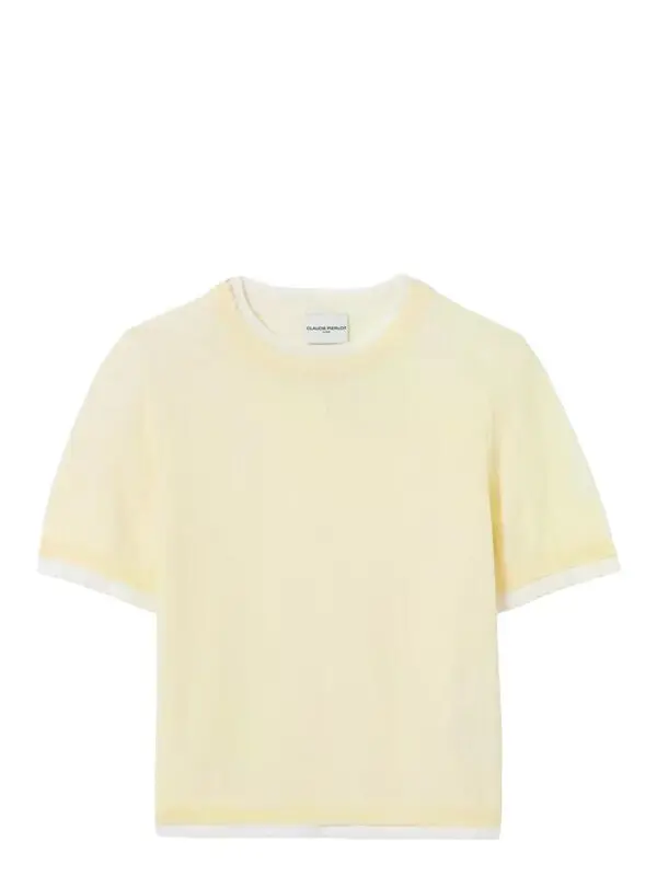 Claudie Pierlot Short-sleeve T-shirt With Scalloped Trim - Yellow