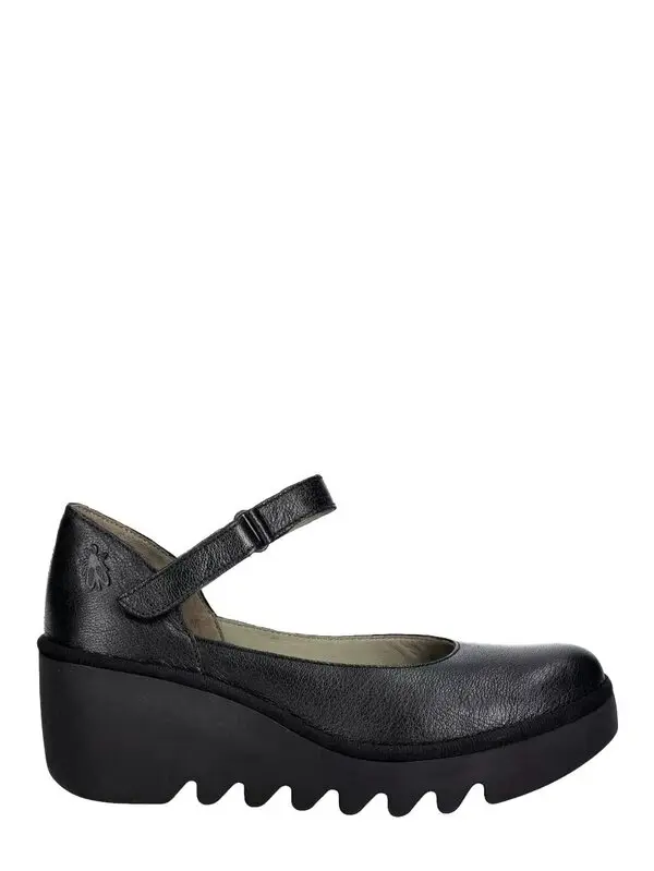 Fly London Wedge Heel Touch-strap Pumps - Black