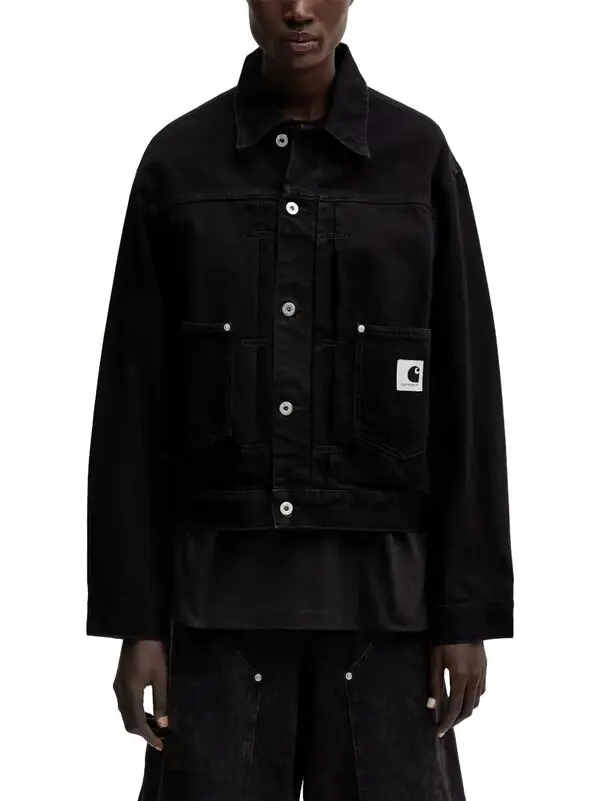Carhartt Work In Progress Belmar Logo-patch Denim Jacket - Black