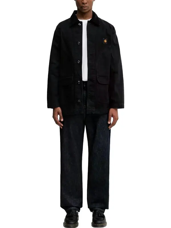 Carhartt Work In Progress Prescott Corduroy-collar Logo-patch Jacket - Black