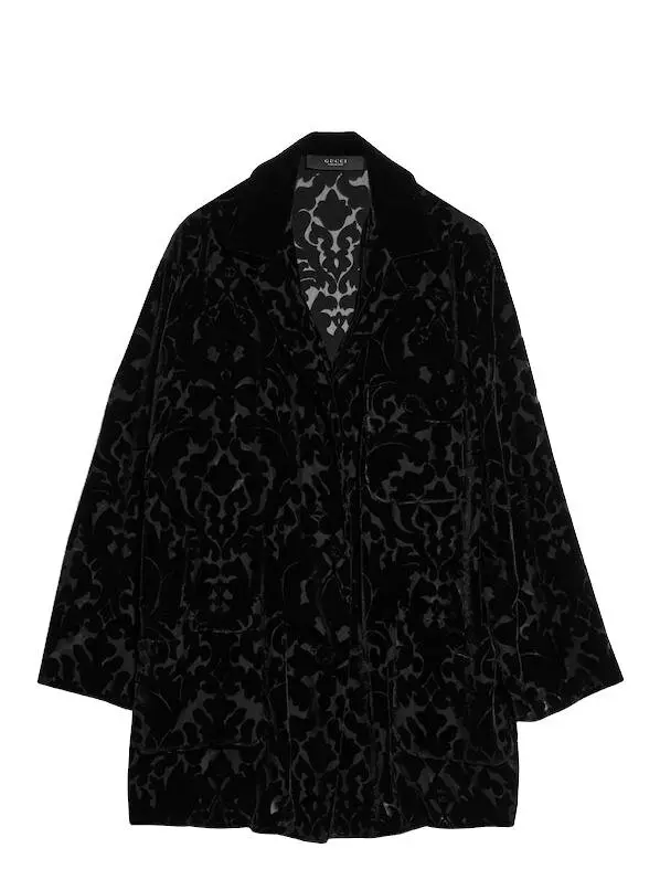 Gucci Floral Devoré Velour Shirt - Black