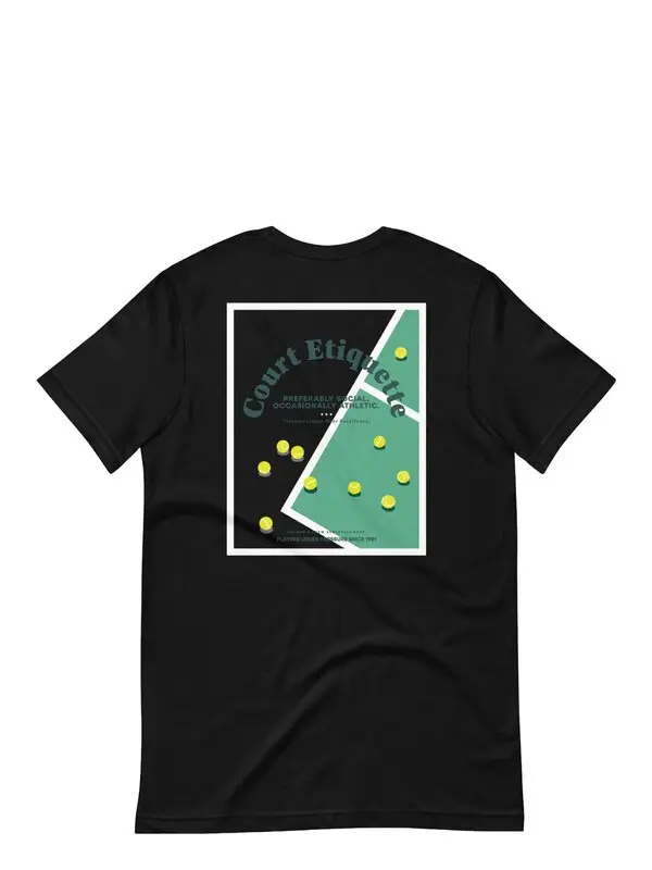 ANCHOR & CREW Court Etiquette Tennis Club League Organic Cotton T-shirt - Black
