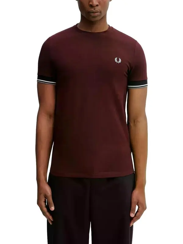 Fred Perry Tipping-detail T-shirt - Brown