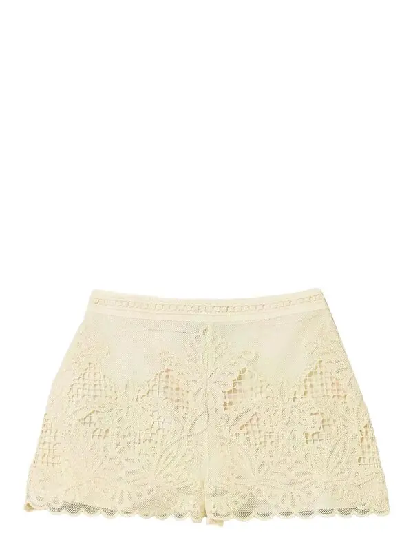 TWINSET Mesh Shorts With Dori Embroidery - Neutrals