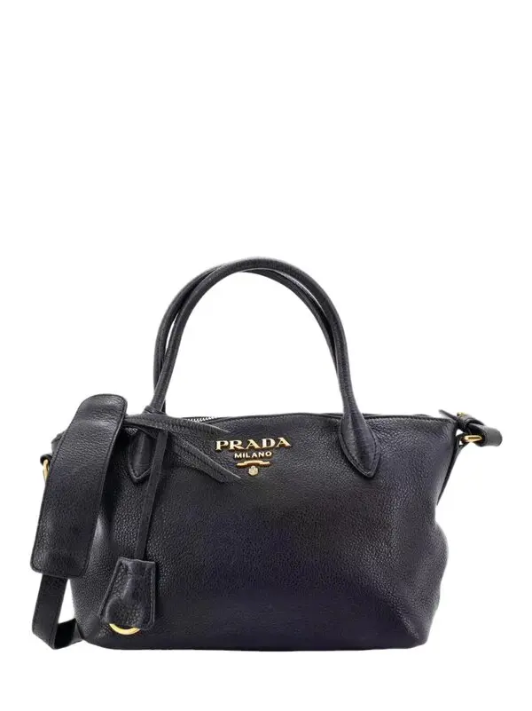 Prada Dual Strap Zip Tote - Black