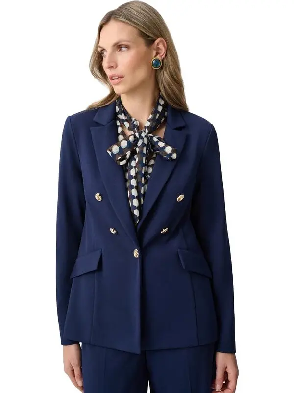 Joseph Ribkoff Scuba Crepe Fitted Blazer - Indigo