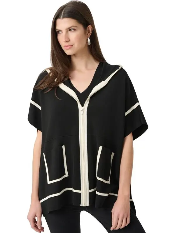 Joseph Ribkoff Dry Viscose Hooded Jacket - Black