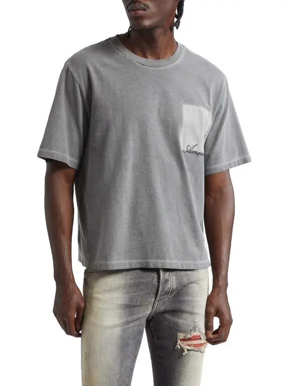 Amiri Faded Pocket Crop T-shirt - Black