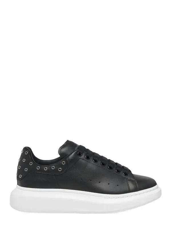 Alexander McQueen Oversized Silver Eyelet Sneakers - Black