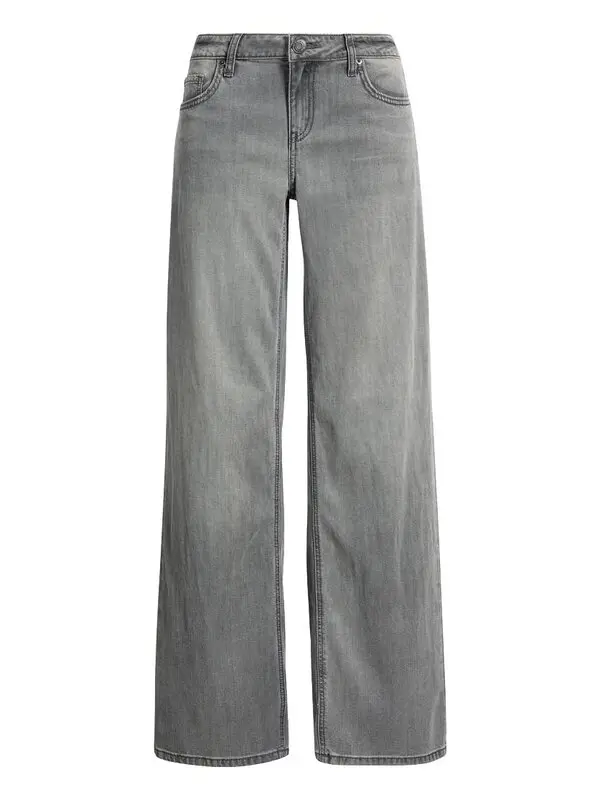 YMI Britney Low Rise Wide Leg Jeans - Grey