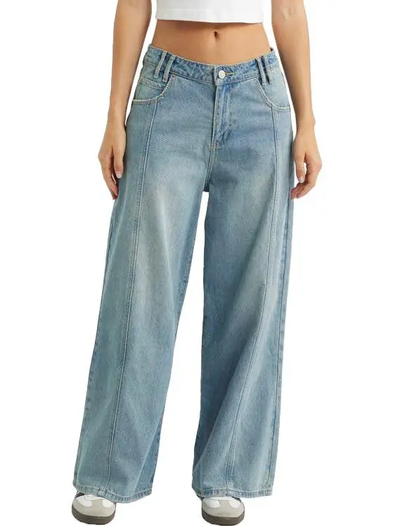 YMI Relaxed Wide Leg Jeans - Medium Blue