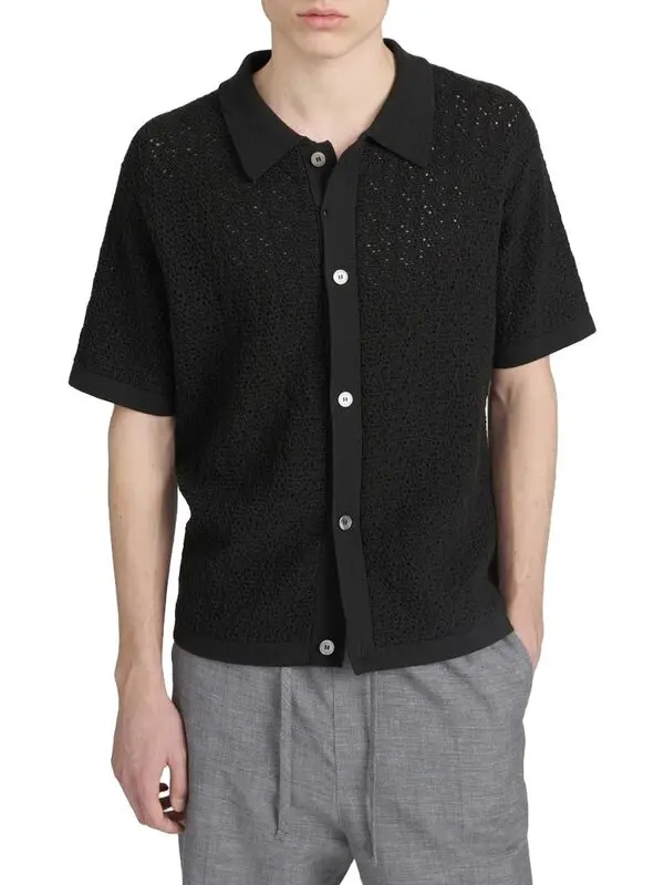 FRAME Open Stitch Cardigan - Black