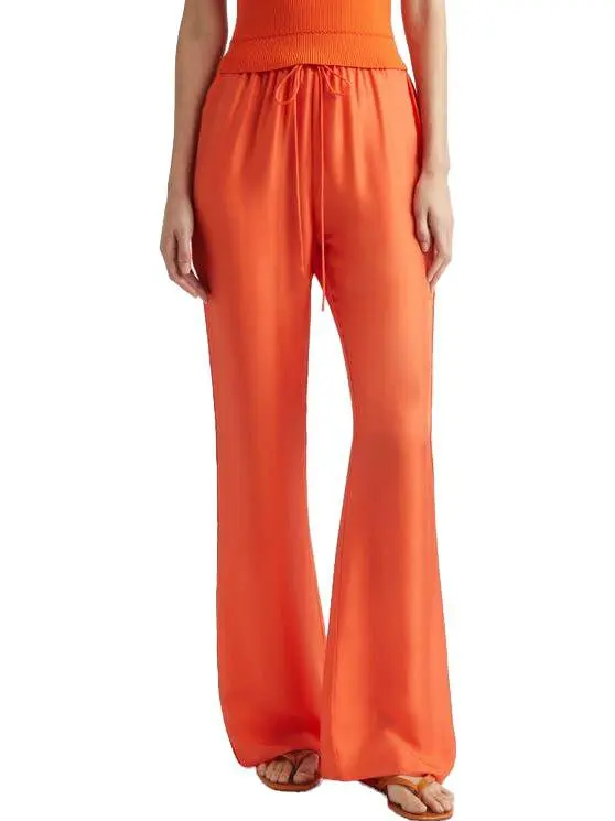 TOCCIN Nela Drawstring Flared Pants - Flame