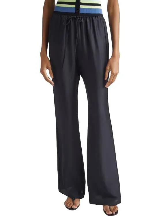 TOCCIN Nela Drawstring Flared Pants - Jet