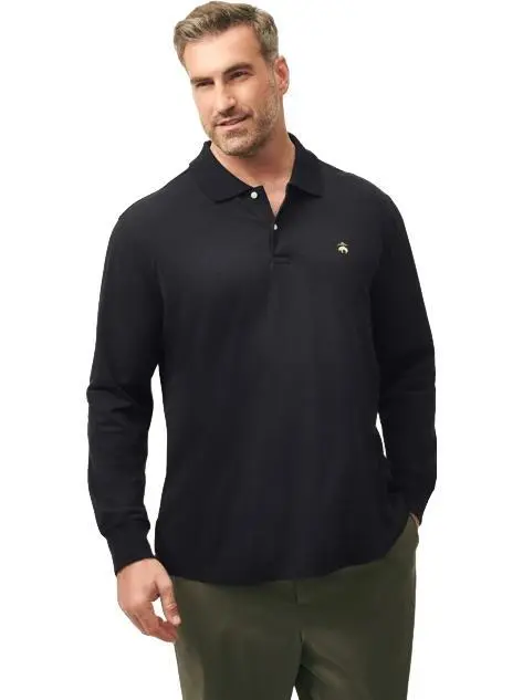 Brooks Brothers Golden Fleece Big & Tall Stretch Supima Long-sleeve Polo Shirt - Black