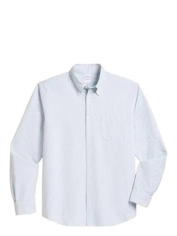 Brooks Brothers Friday Oxford Shirt, Candy Striped - Teal