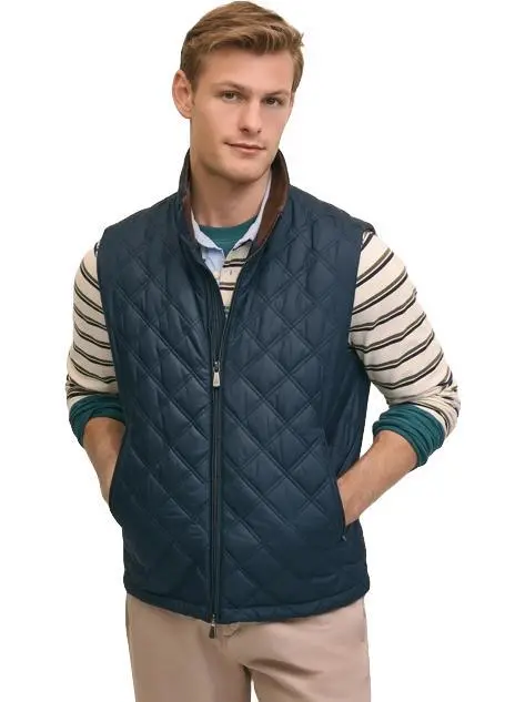 Brooks Brothers Paddock Diamond Quilted Vest - Navy