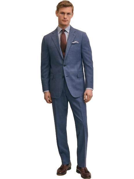 Brooks Brothers Classic Fit Wool Check 1818 Suit - Blue