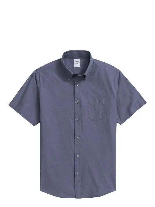 Brooks Brothers Friday Shirt, Short-sleeve Poplin End On End - Navy