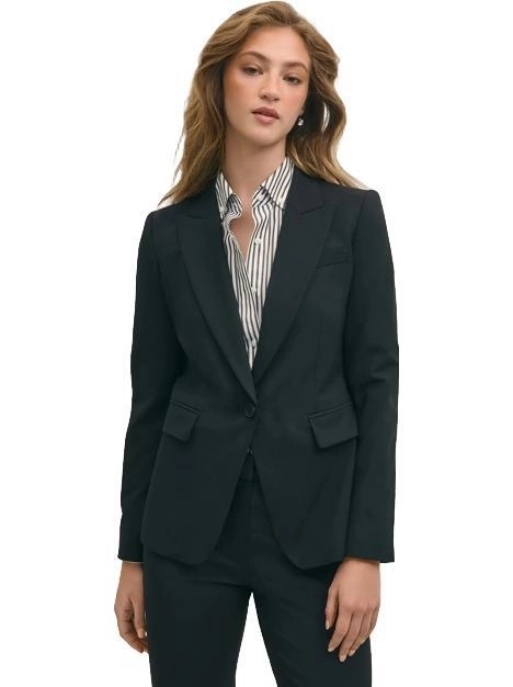 Brooks Brothers The Essentials Single-breasted Peak Lapel In Wool Blend - Black