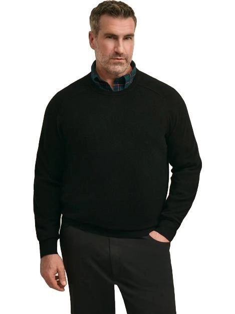 Brooks Brothers Big & Tall 3-ply Cashmere Crewneck Sweater - Black