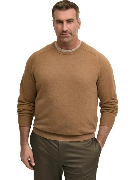 Brooks Brothers Big & Tall 3-ply Cashmere Crewneck Sweater - Brown