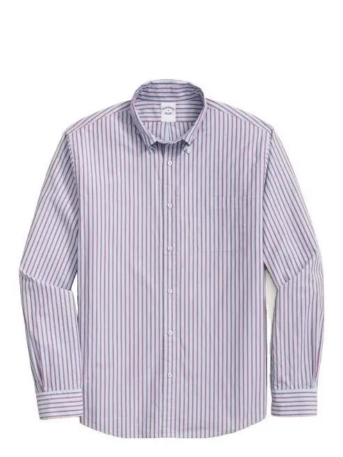 Brooks Brothers Friday Shirt, Poplin Bengal Stripe - Light Blue