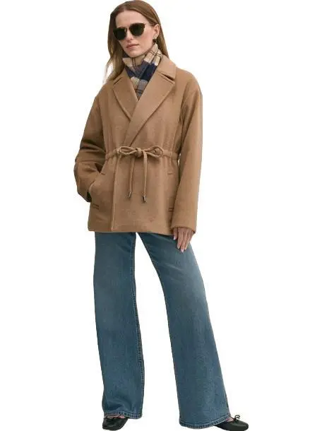 Brooks Brothers Wool Blend Double-faced Drawcord Waist Coat - Camel