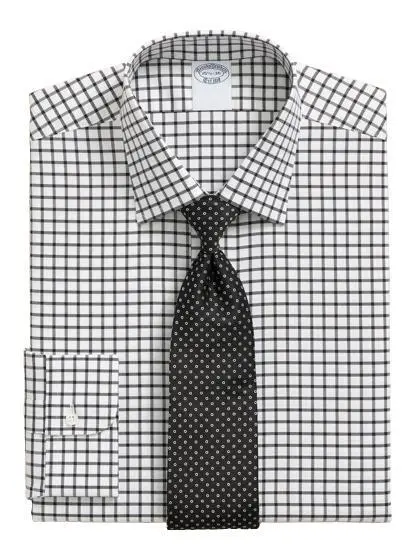 Brooks Brothers Stretch Supima Cotton Non-iron Twill Dress Shirt - Black