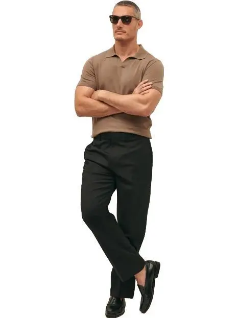 Brooks Brothers Traditional Fit Wool Dress Pants - Black