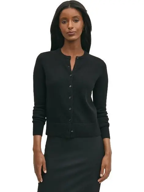 Brooks Brothers Ultimate Merino Twinset Cardigan Sweater - Black