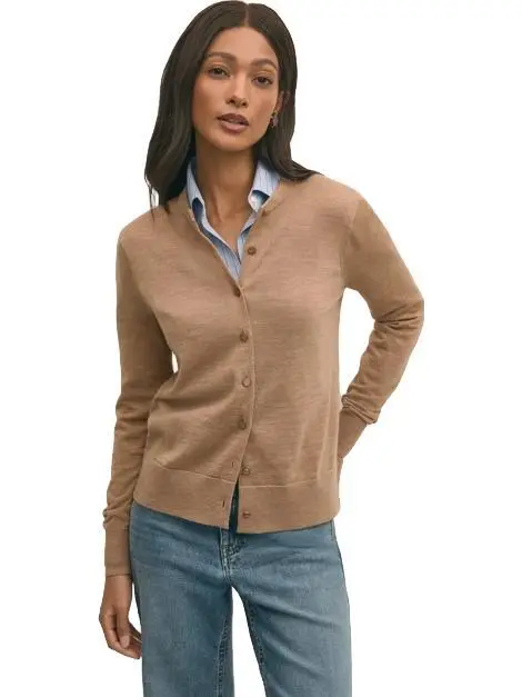Brooks Brothers Ultimate Merino Twinset Cardigan Sweater - Camel