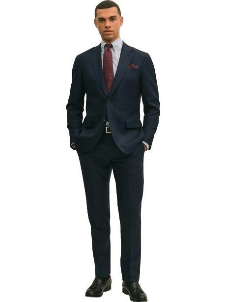Brooks Brothers Explorer Collection Slim-fit Wool Overcheck Suit Pants - Navy