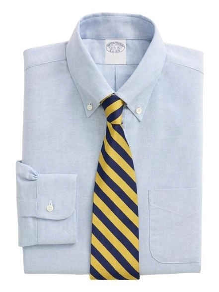 Brooks Brothers American-made Oxford Cloth Button-down Dress Shirt - Blue