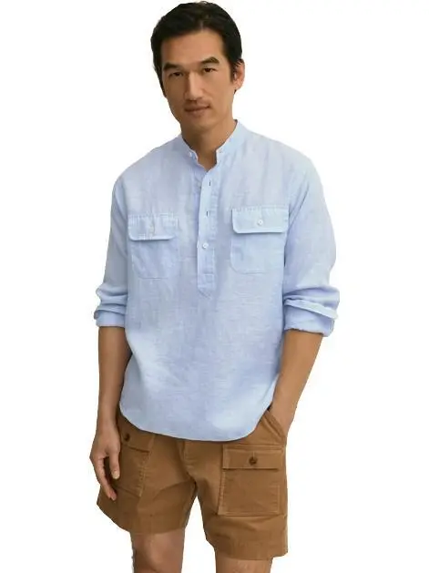 Brooks Brothers Irish Linen Popover Shirt - Hydrangea