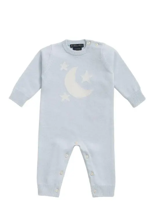 Brooks Brothers Cashmere Moon Motif Onesie - Blue