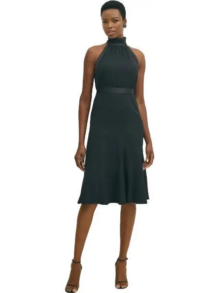 Brooks Brothers Crepe Halterneck Dress - Black