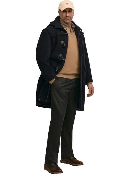 Brooks Brothers Big & Tall Classic Wool Duffle Coat - Navy