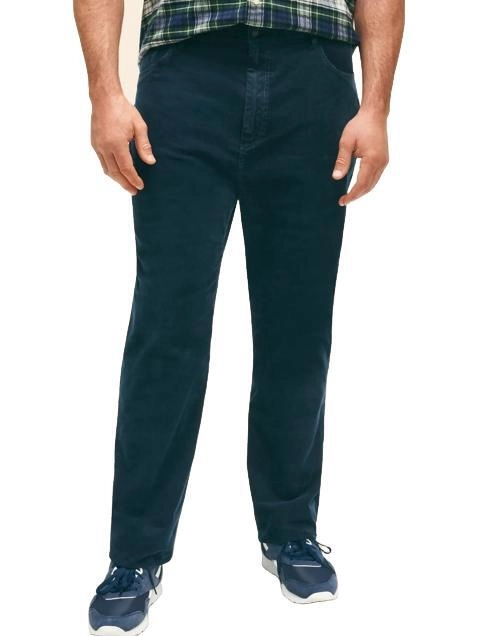 Brooks Brothers Five-pocket Stretch Corduroy Cotton Pants - Navy
