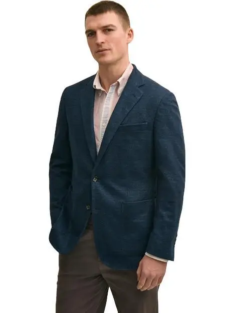 Brooks Brothers Classic Fit Linen-cotton Knit Sport Coat - Blue