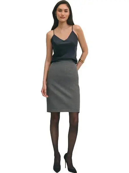 Brooks Brothers Washable Silk Charmeuse V-neck Camisole - Black